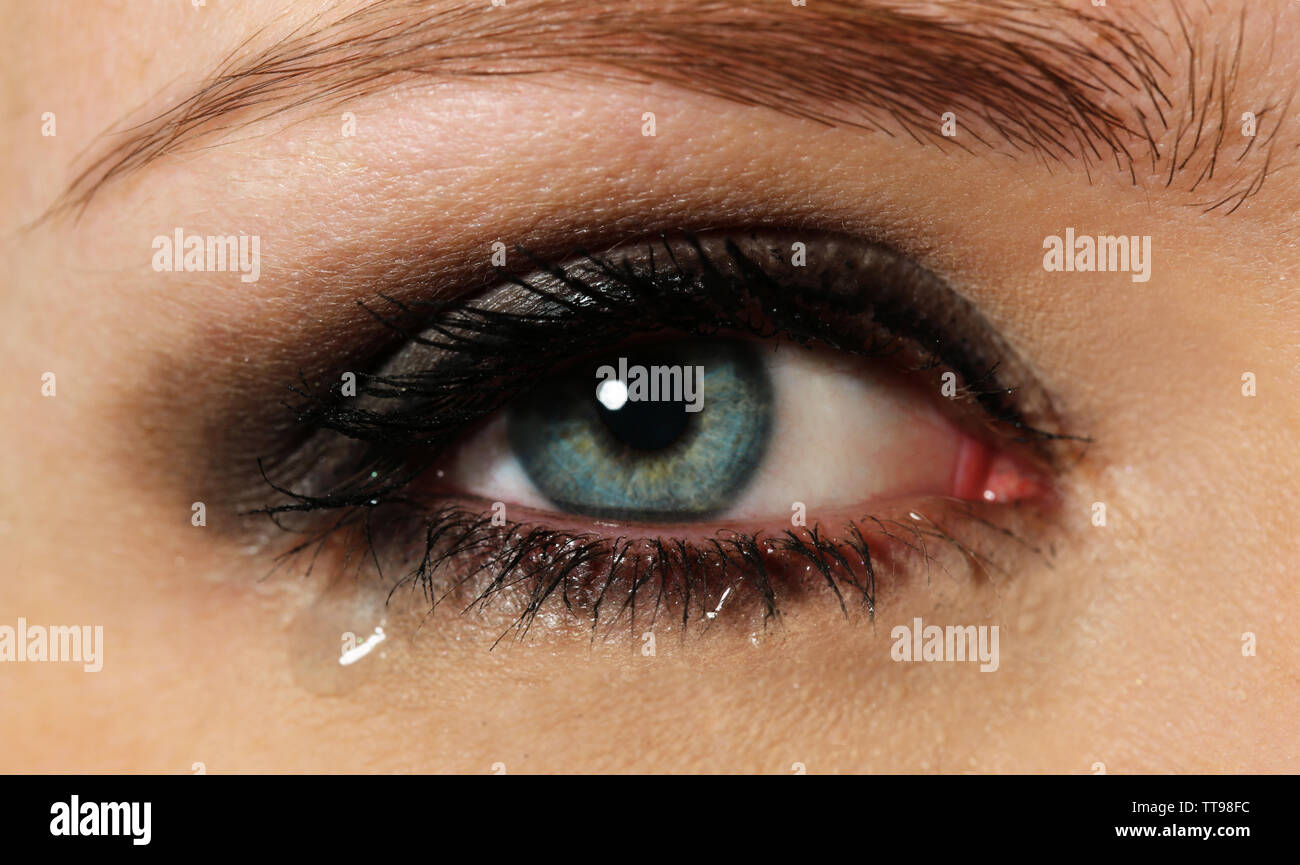Close up eye tear dripping hi-res stock photography and images - Alamy