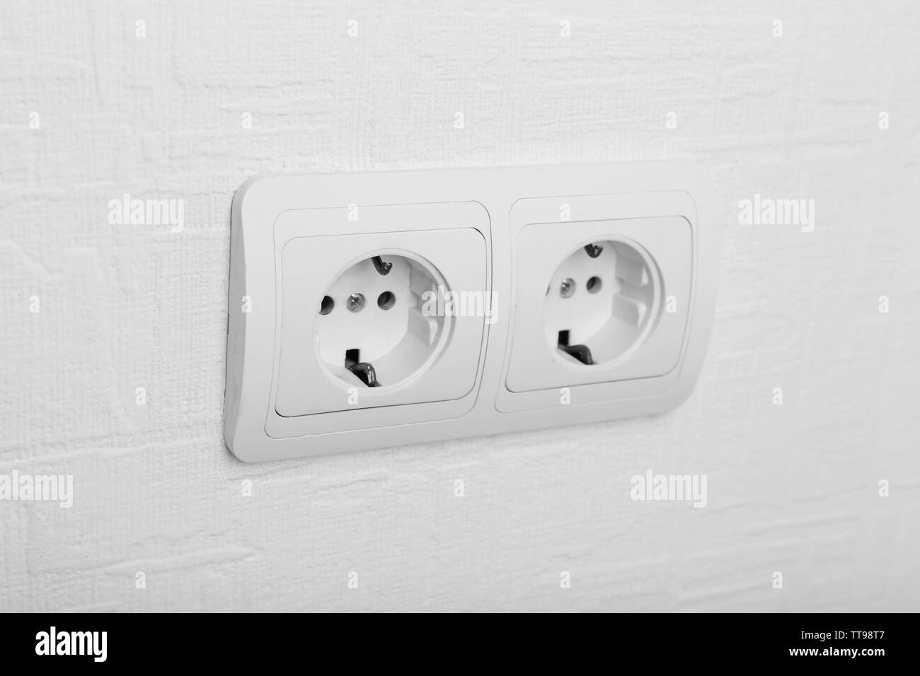Electricity socket close up Stock Photo - Alamy