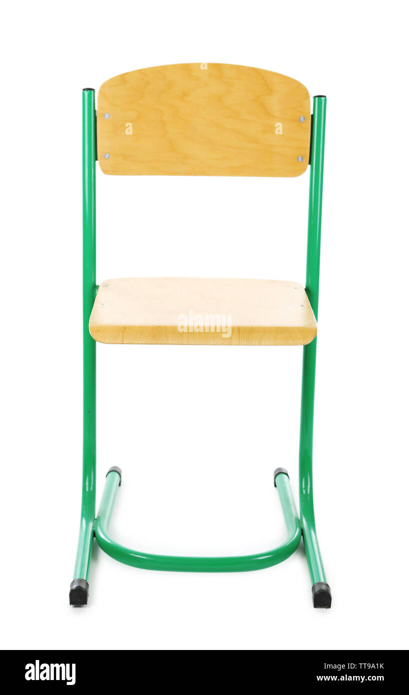 Wooden school chair, isolated on white Stock Photo - Alamy