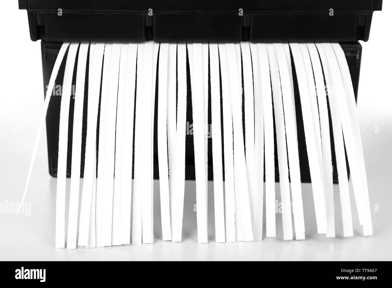 Strips of destroyed paper from shredder, closeup Stock Photo - Alamy