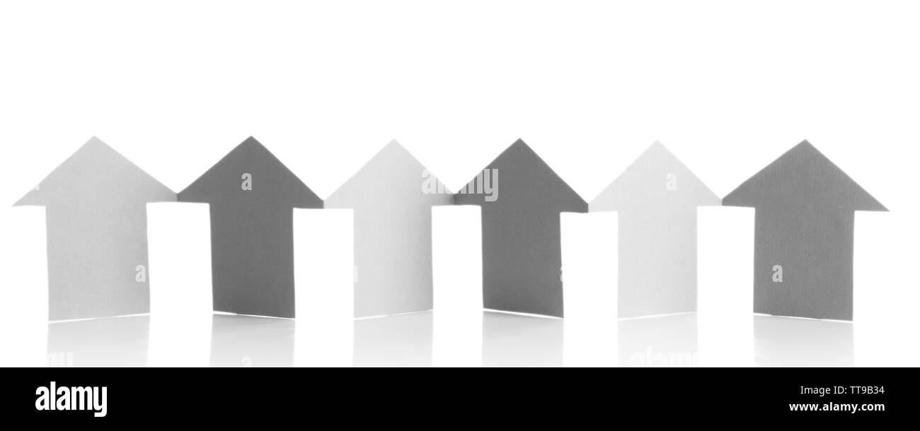 Paper houses isolated on white Stock Photo - Alamy