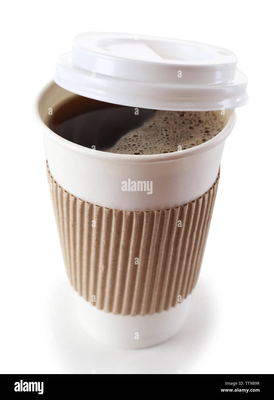 Paper cup of coffee isolated on white Stock Photo - Alamy