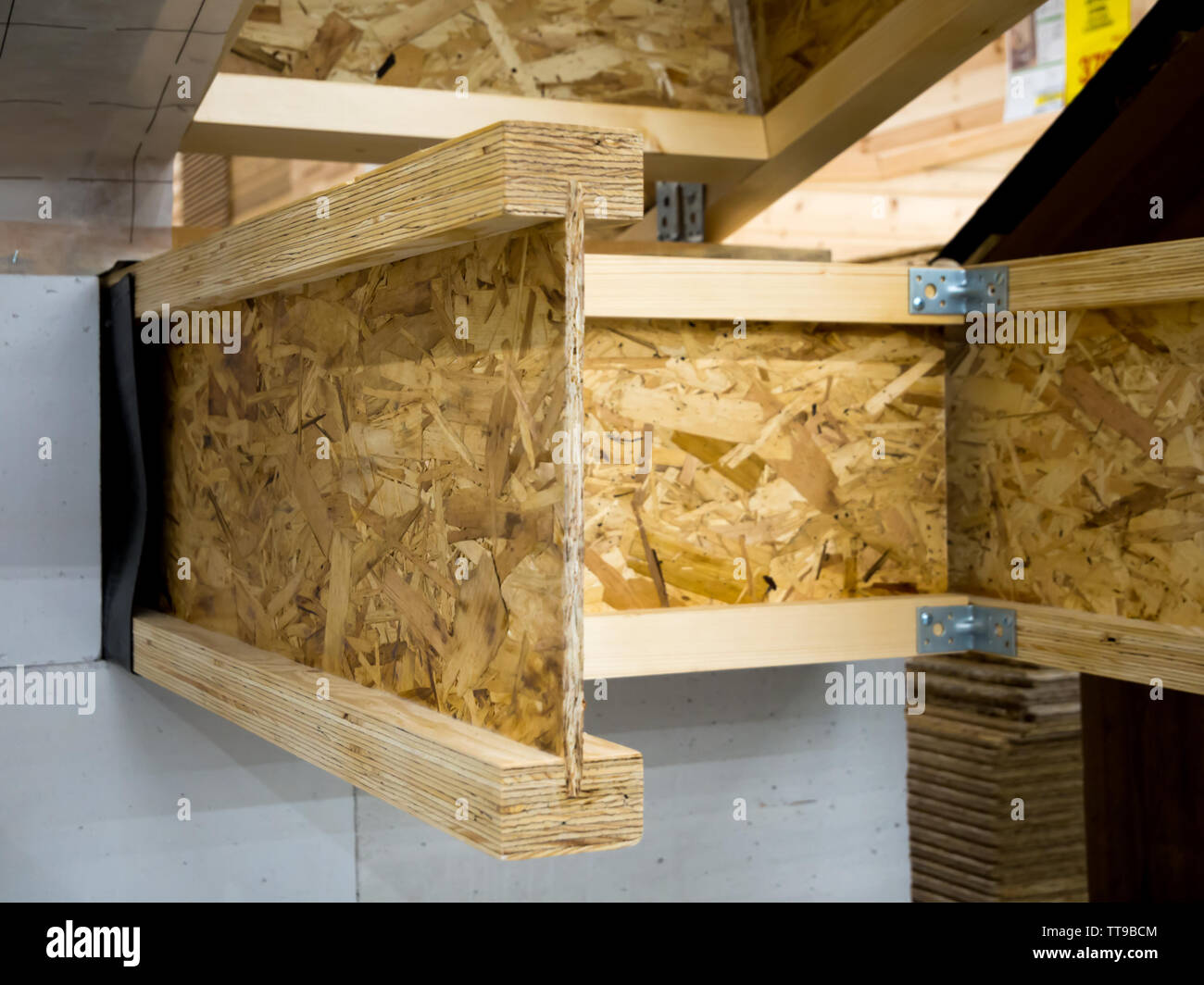 An example of the use of I-beam from OSB Stock Photo - Alamy