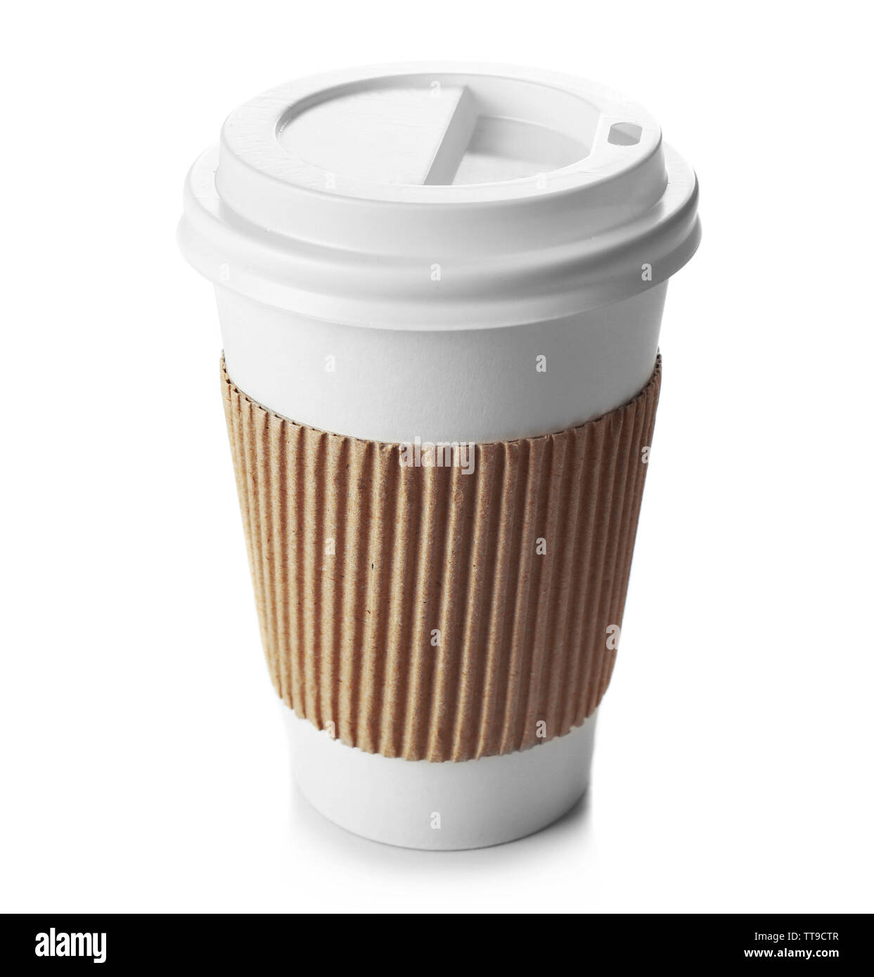 Paper cup of coffee isolated on white Stock Photo - Alamy