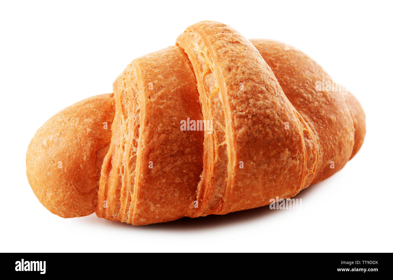Delicious croissant on wood Cut Out Stock Images & Pictures - Alamy