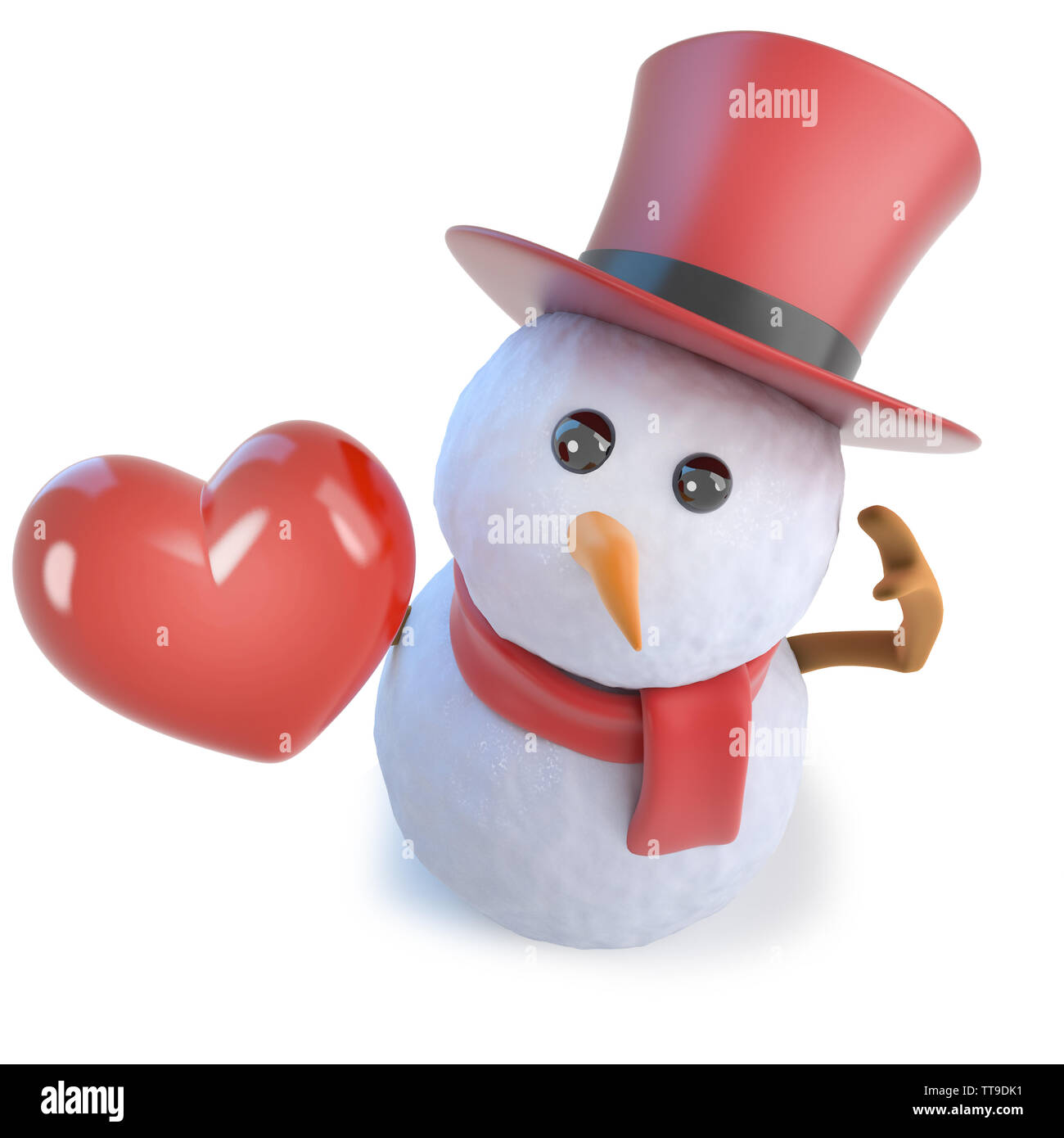 Snowman with a heart hi-res stock photography and images - Alamy