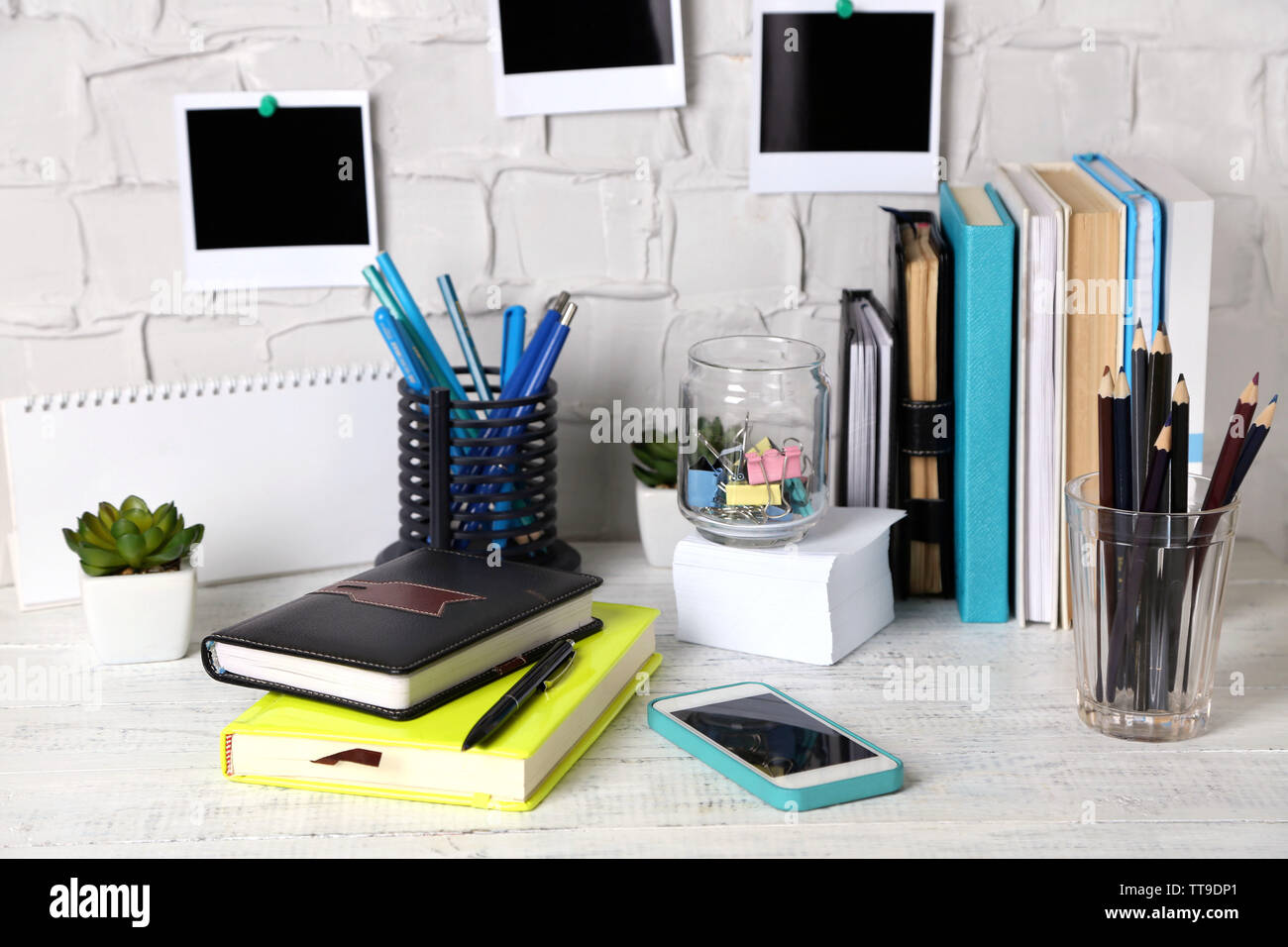 Stylish workplace at home or studio Stock Photo - Alamy