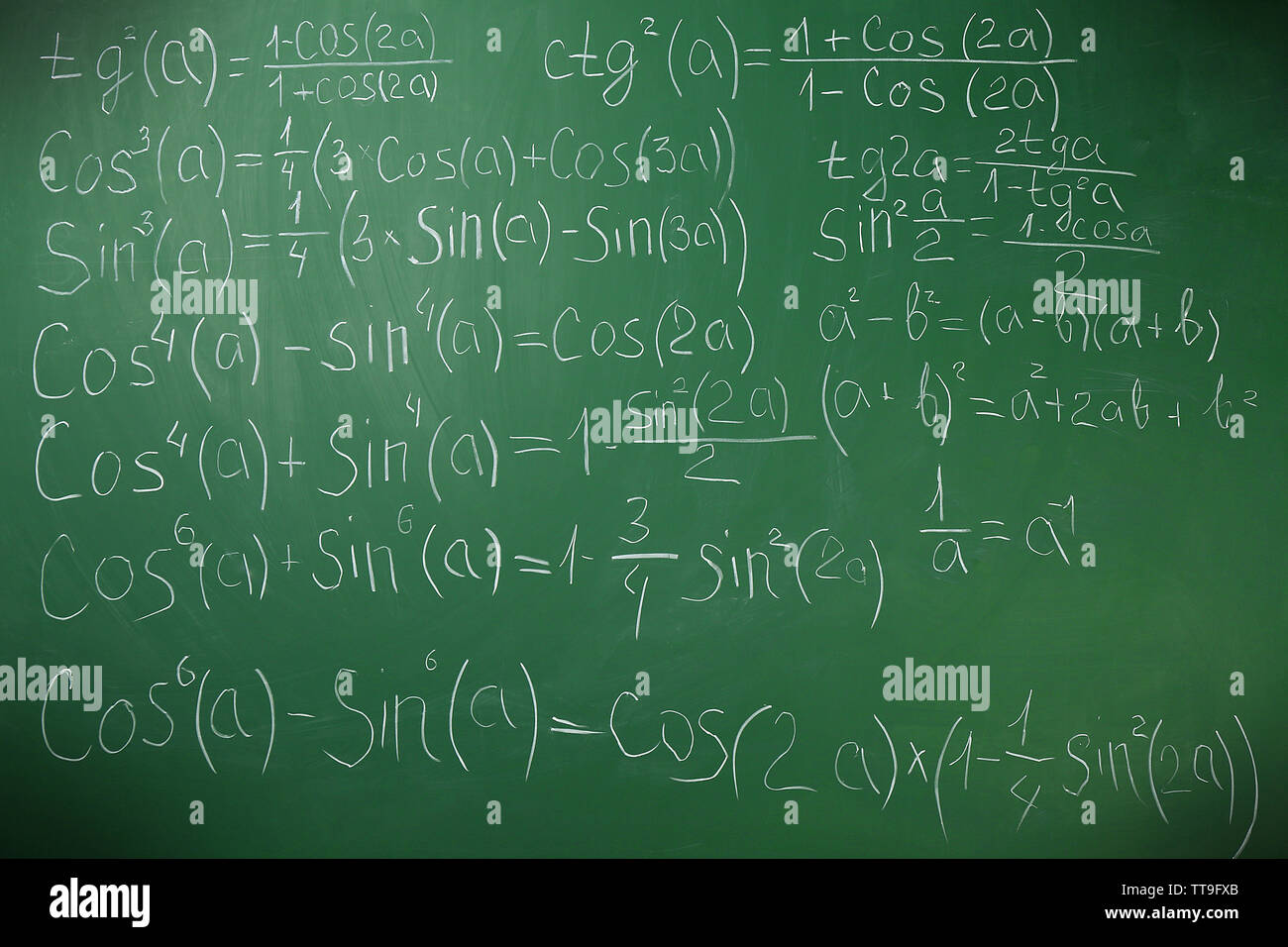 Math formulas on blackboard background Stock Photo - Alamy