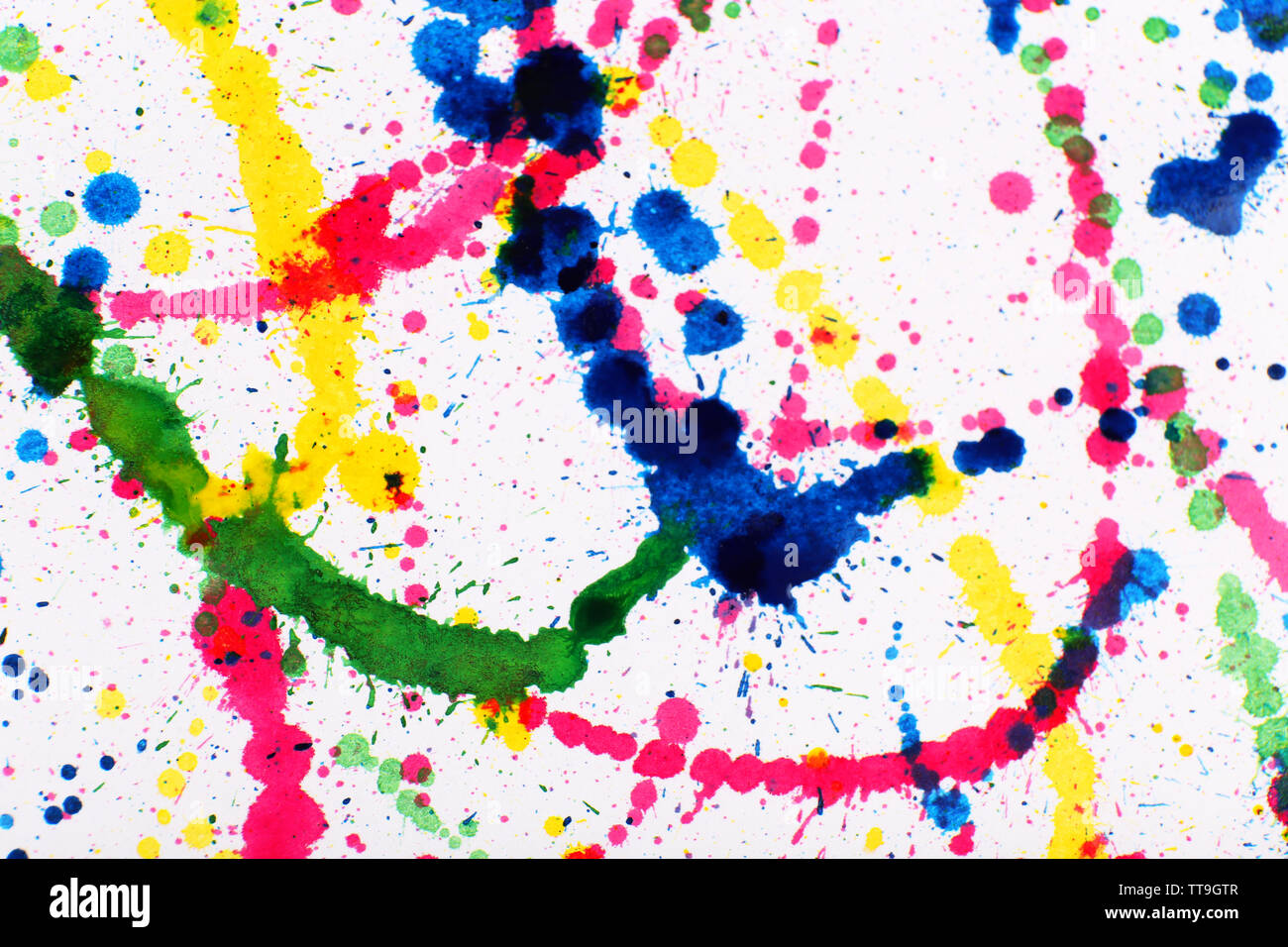 Colorful splashes of paint as background Stock Photo - Alamy