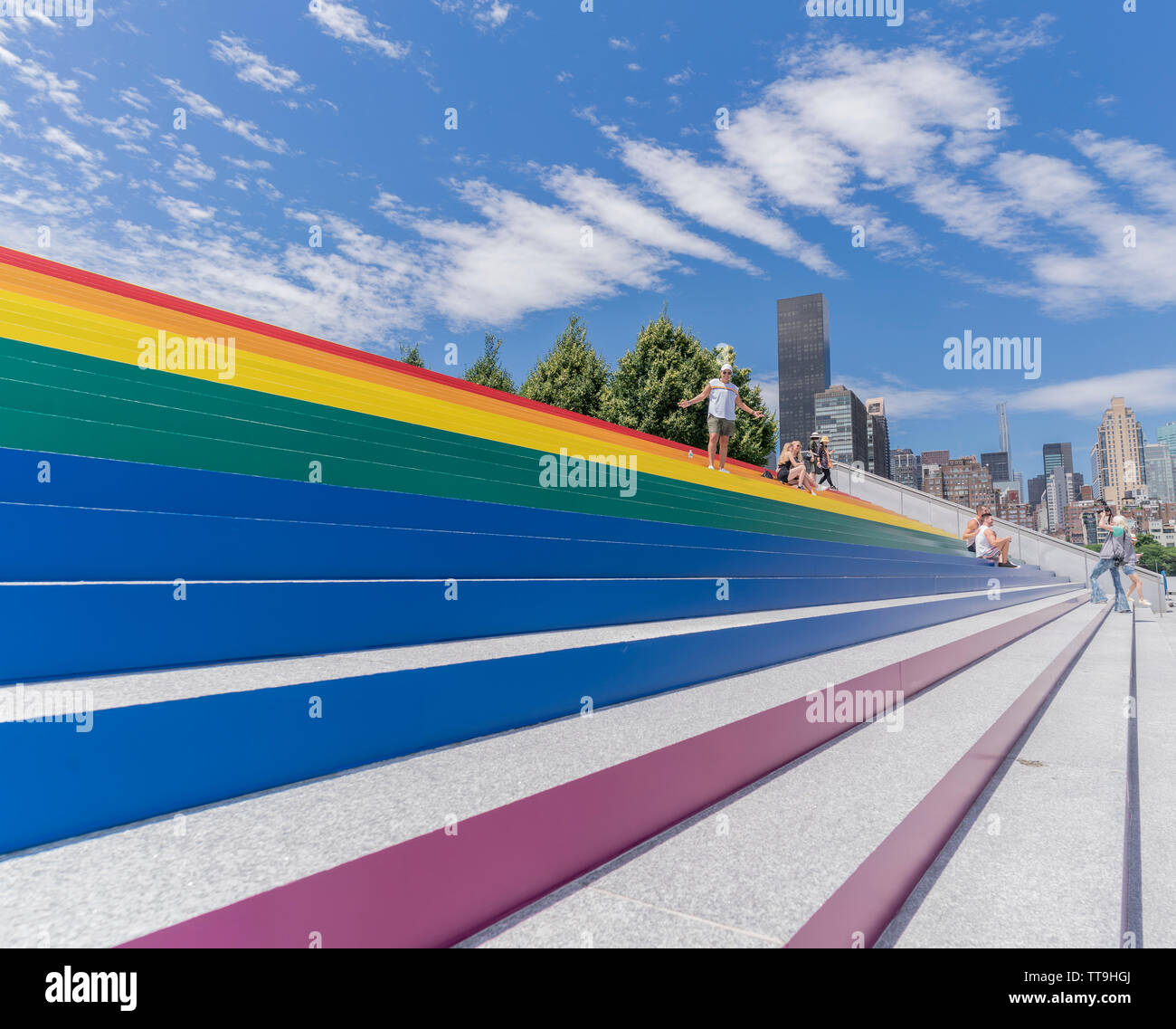 New York, NY - June 15, 2019: Monumental staircase in FDR Four Freedom ...