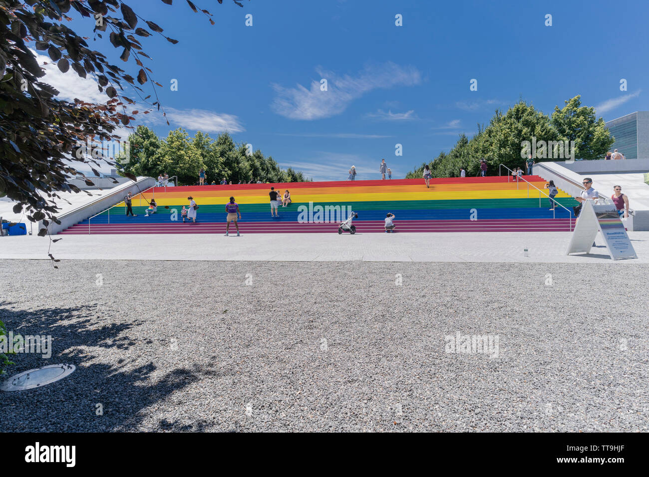 New York, NY - June 15, 2019: Monumental staircase in FDR Four Freedom ...