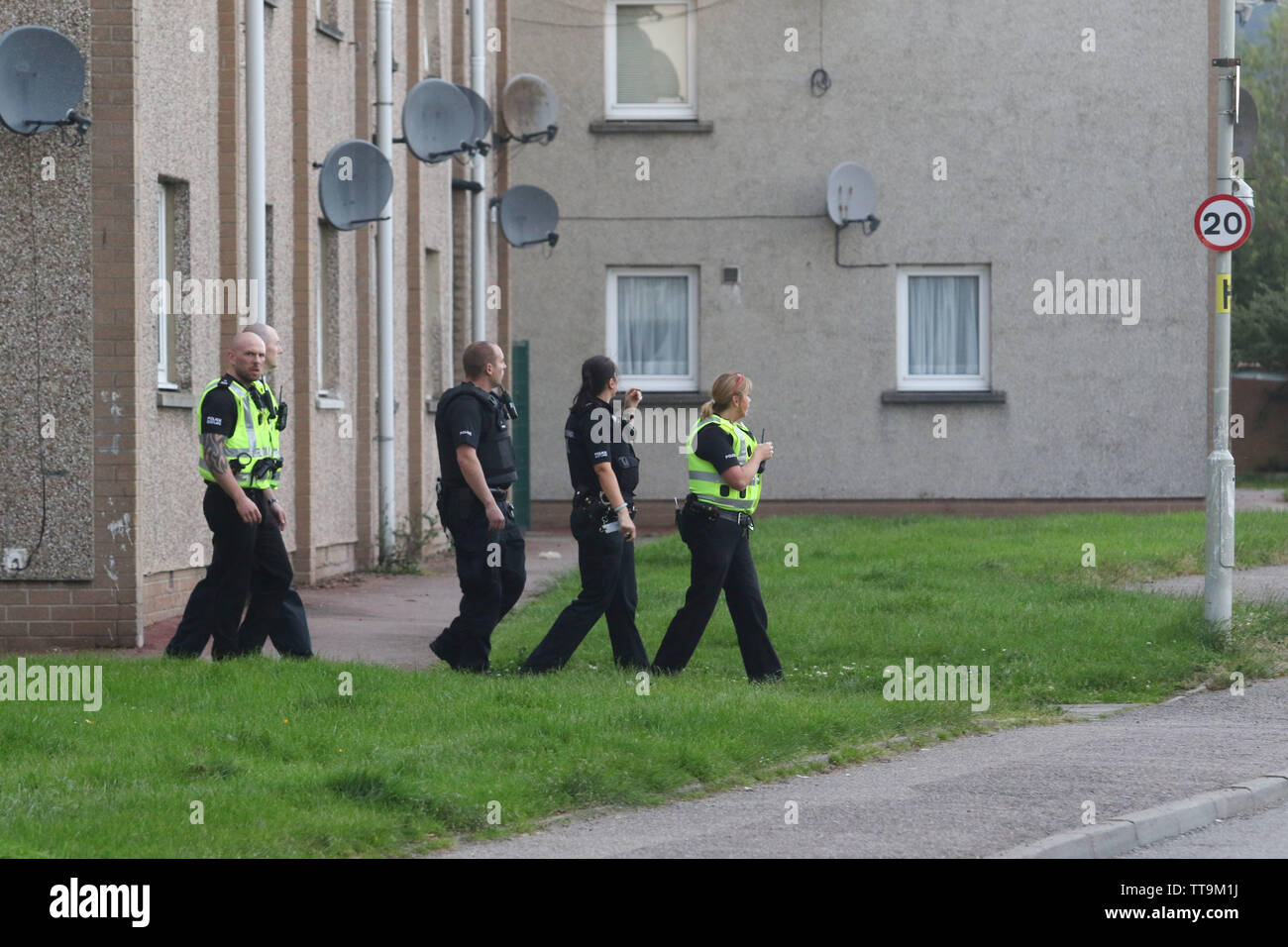 Inverness, UK. 15th June, 2019. There was a large police operation in ...