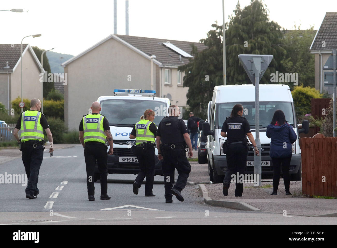 Inverness, UK. 15th June, 2019. There was a large police operation in ...