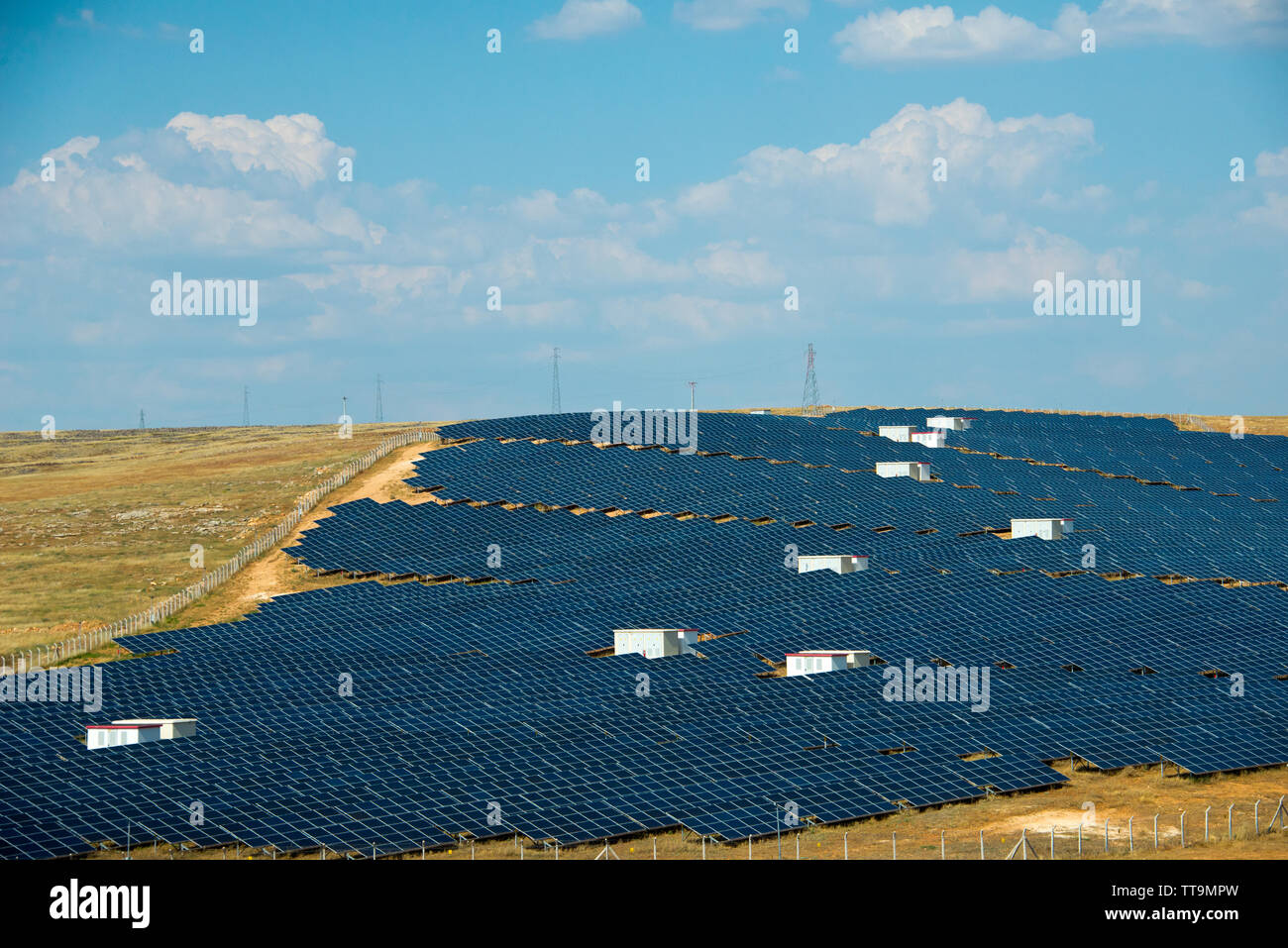 solar panels on photovoltaic solar power plant, sanliurfa province ...