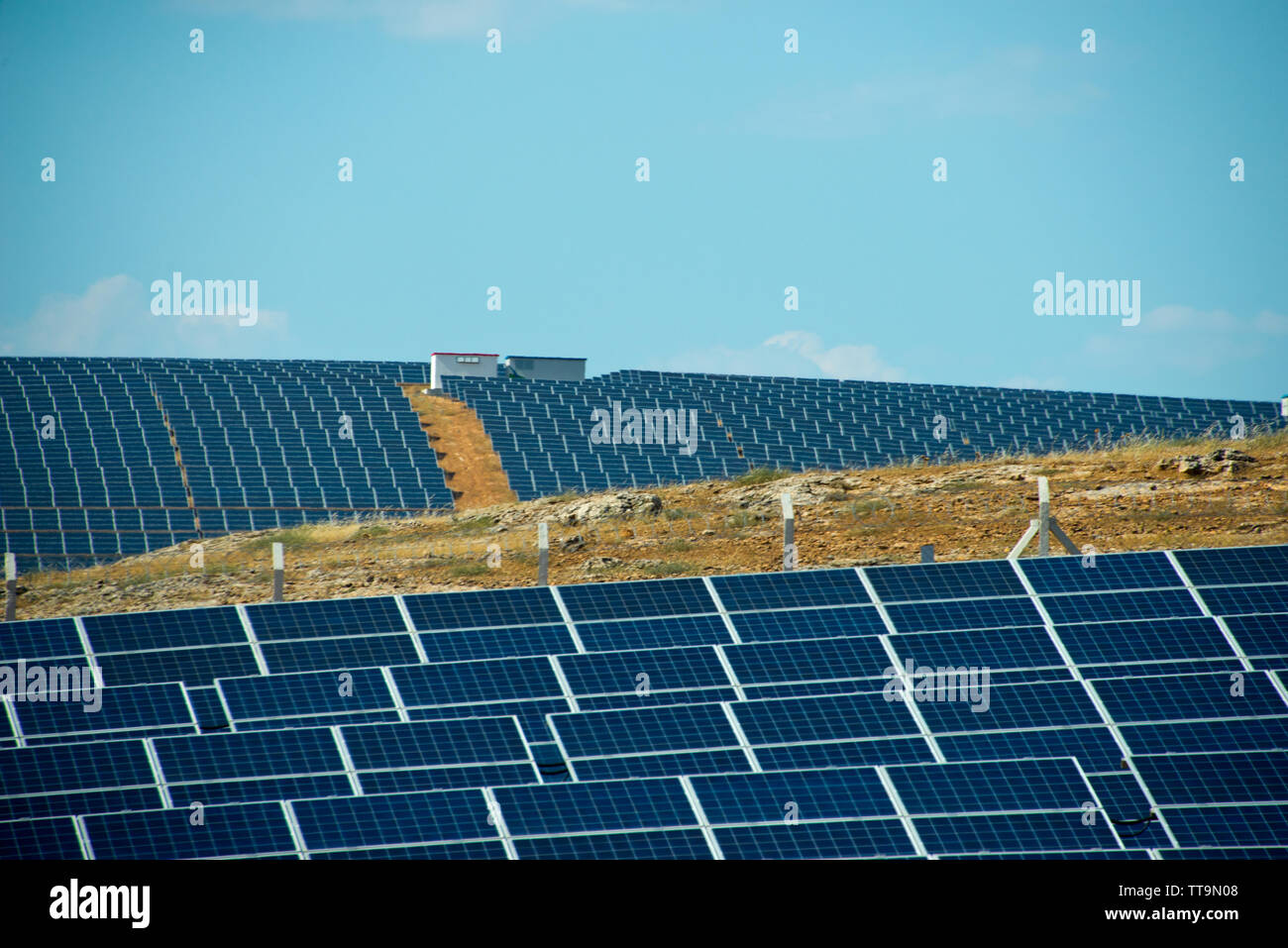 solar panels on photovoltaic solar power plant, sanliurfa province ...