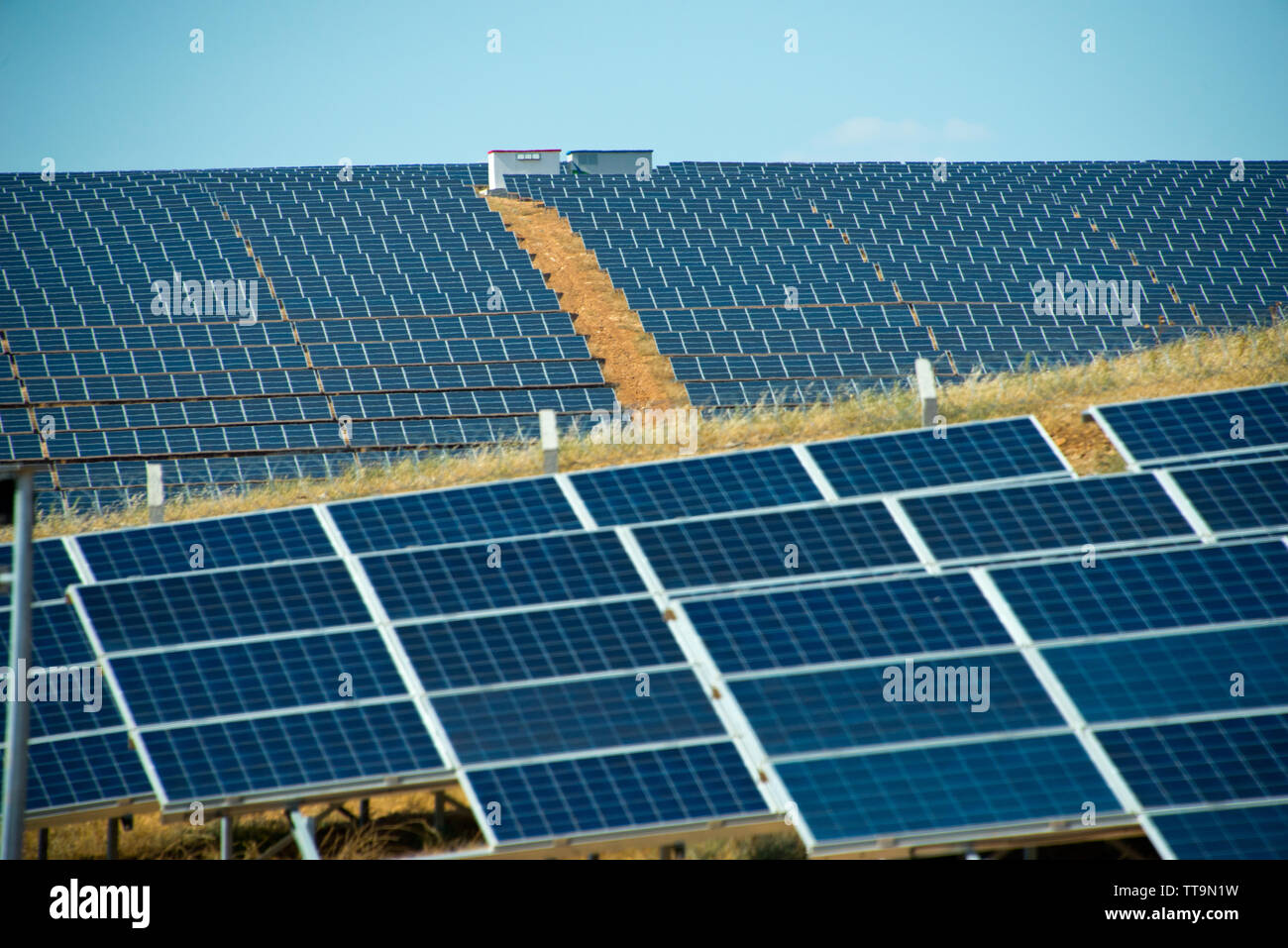 solar panels on photovoltaic solar power plant, sanliurfa province ...