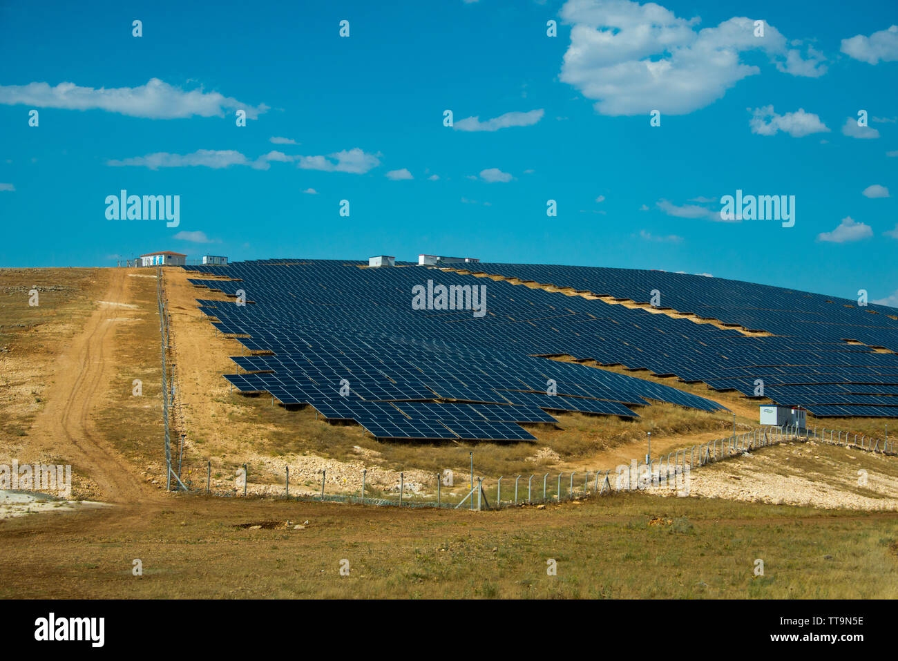 solar panels on photovoltaic solar power plant, sanliurfa province ...