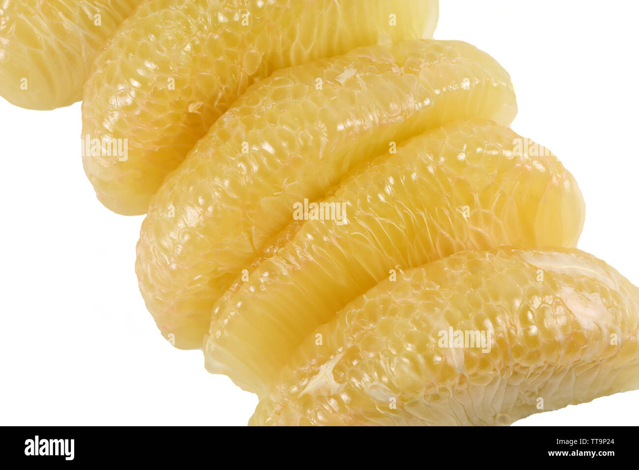Close up to the peeled segments of a juicy pomelo fruit Stock Photo - Alamy