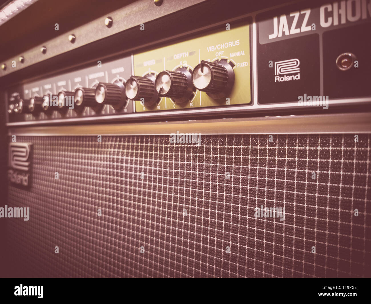 rock guitar amps close up texture pattern Stock Photo - Alamy