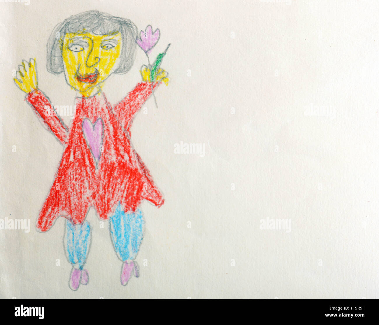 Mother children drawing on paper hi-res stock photography and images ...