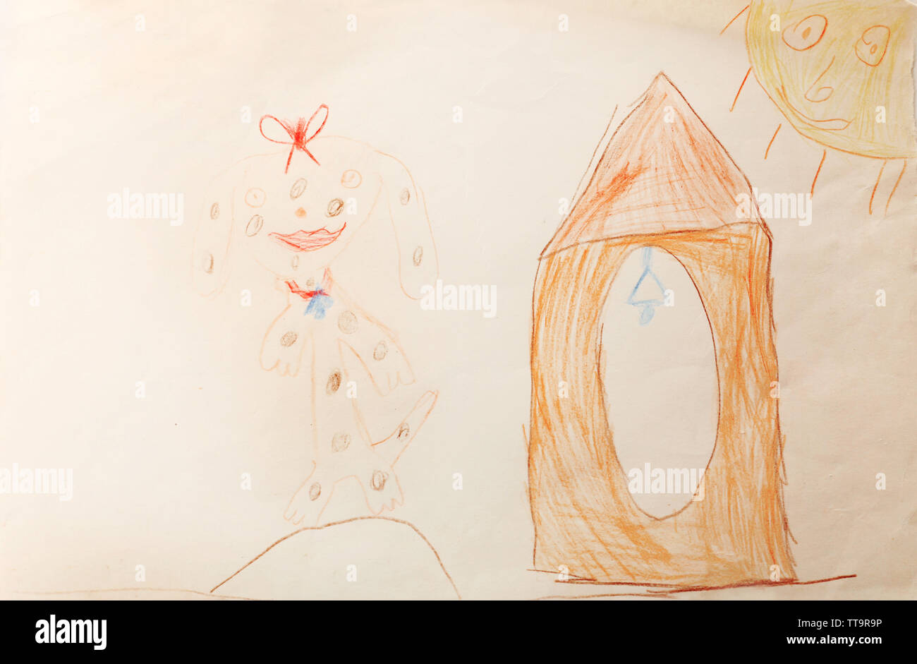 Kids drawing on paper background Stock Photo - Alamy