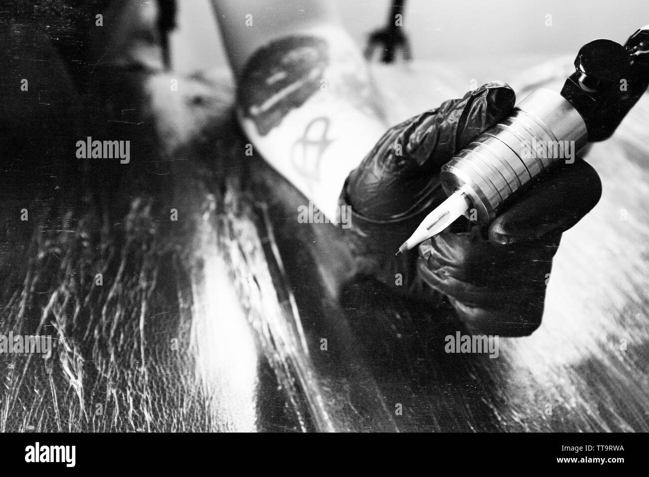 Red tattoo Black and White Stock Photos & Images - Alamy