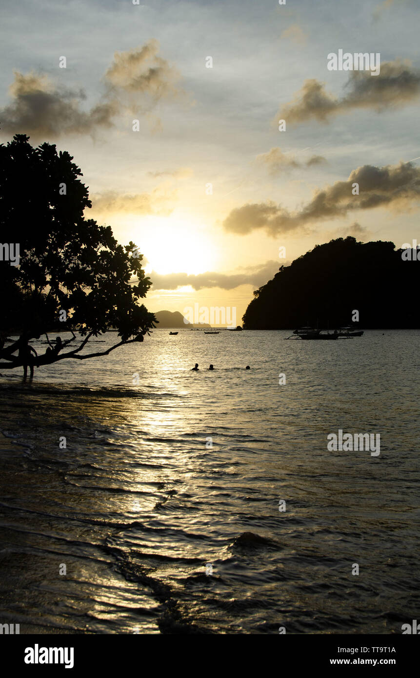 Photo taken at the las cabanas in elnido watching the colors of the ...