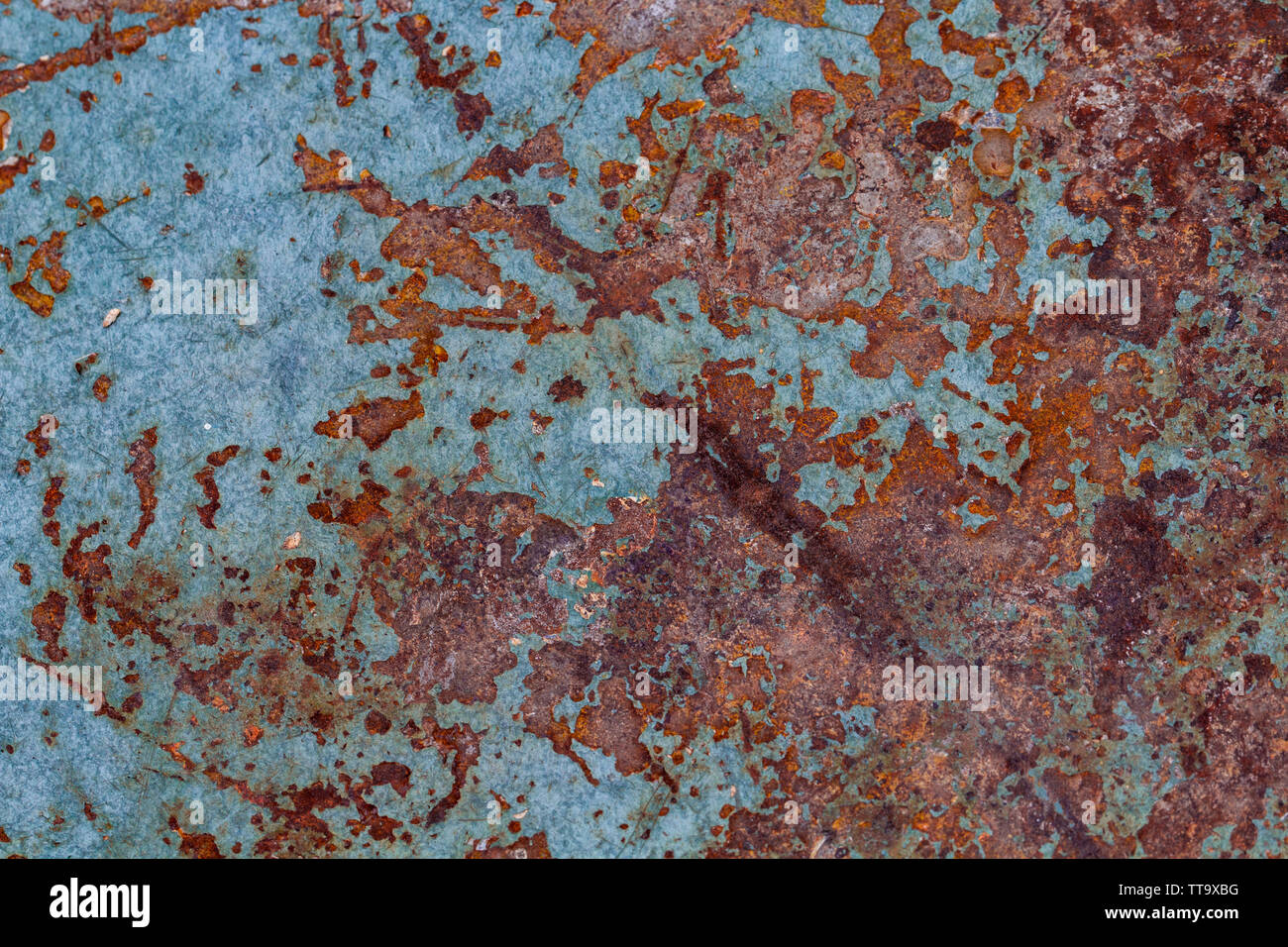 A blue metal rusty texture that is old and paint is peeling Stock Photo ...