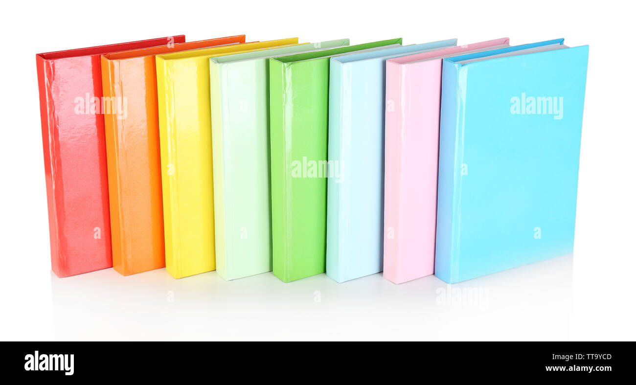 Colorful books isolated on white Stock Photo - Alamy