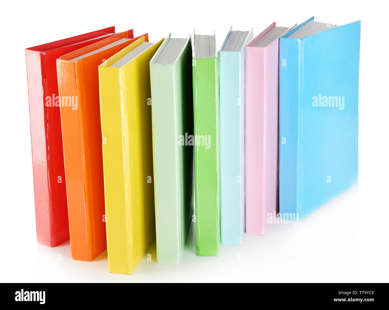 Colorful books isolated on white Stock Photo - Alamy