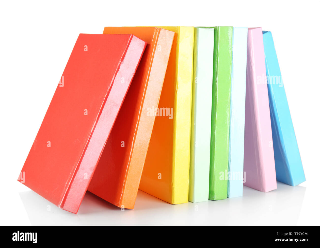 Colorful books isolated on white Stock Photo - Alamy