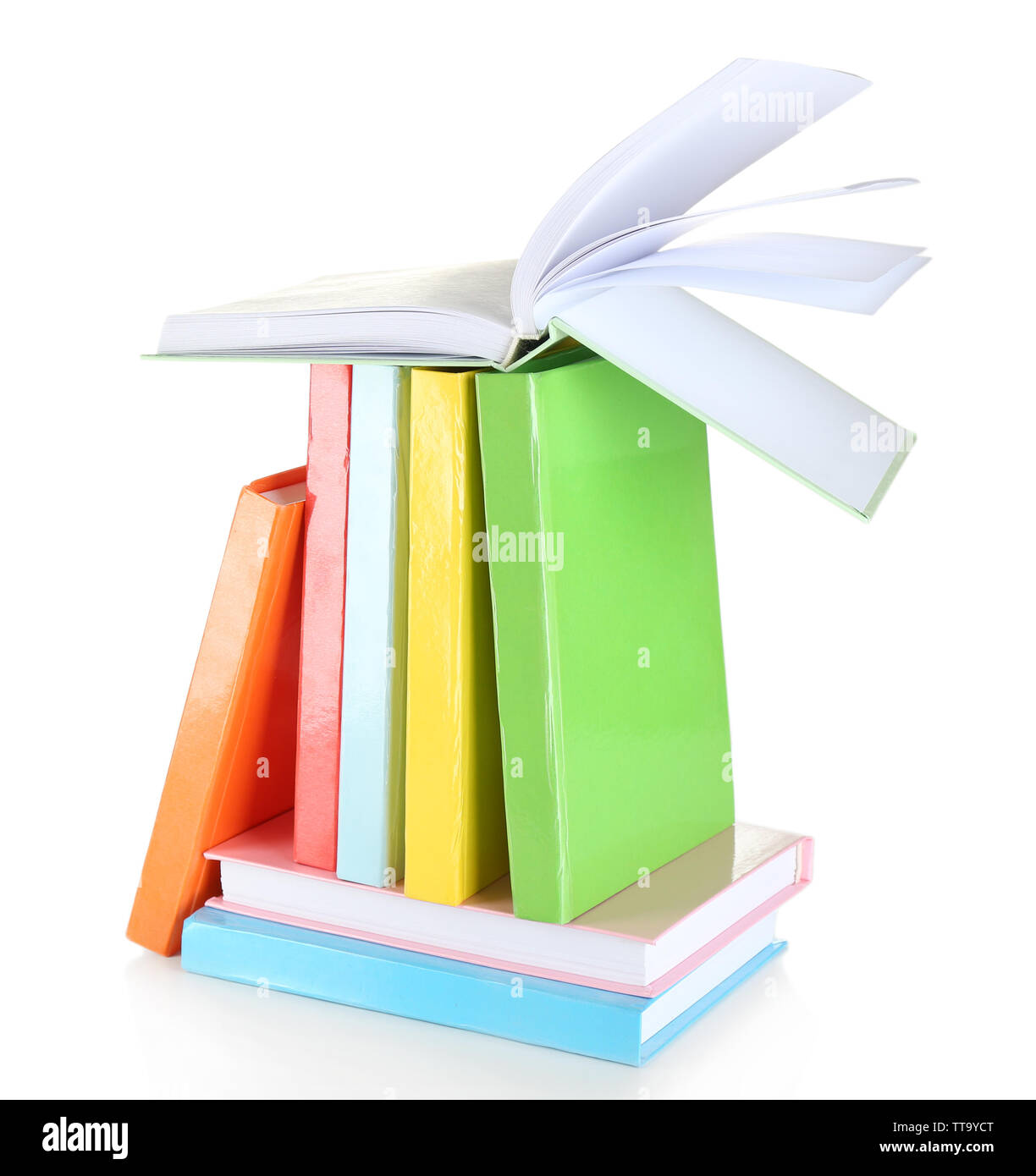 Colorful books isolated on white Stock Photo - Alamy