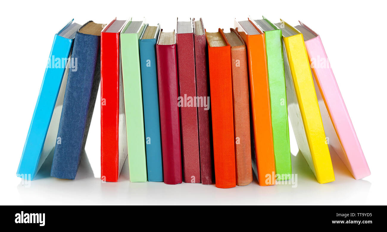 Colorful books isolated on white Stock Photo - Alamy