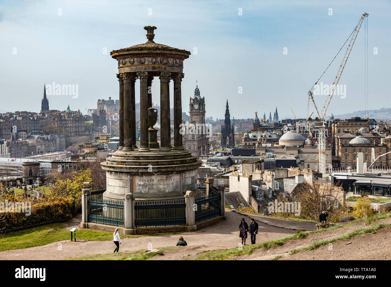 View over the city centre of Edinburgh Scotland, from Calton Hill ...