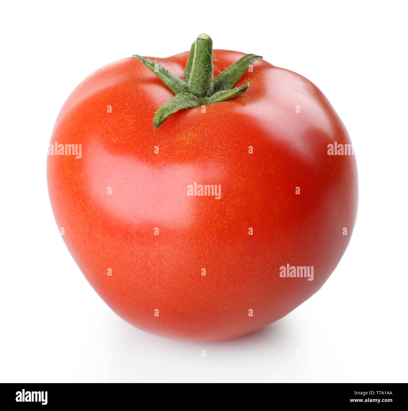 Single fresh tomato isolated on white Stock Photo - Alamy