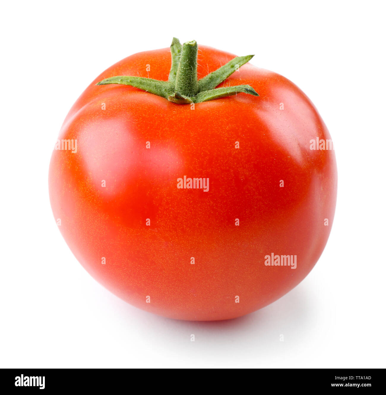 Single fresh tomato isolated on white Stock Photo - Alamy