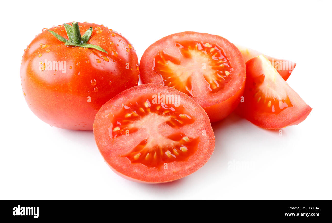 Sliced tomato isolated on white Stock Photo - Alamy