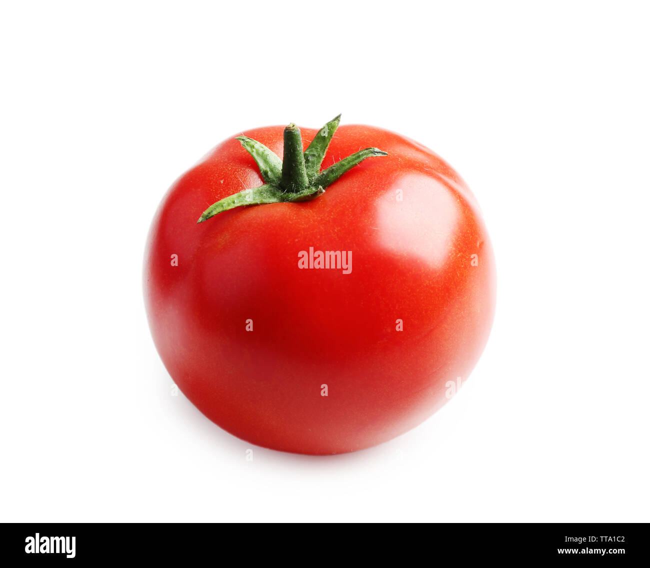 Single fresh tomato isolated on white Stock Photo - Alamy