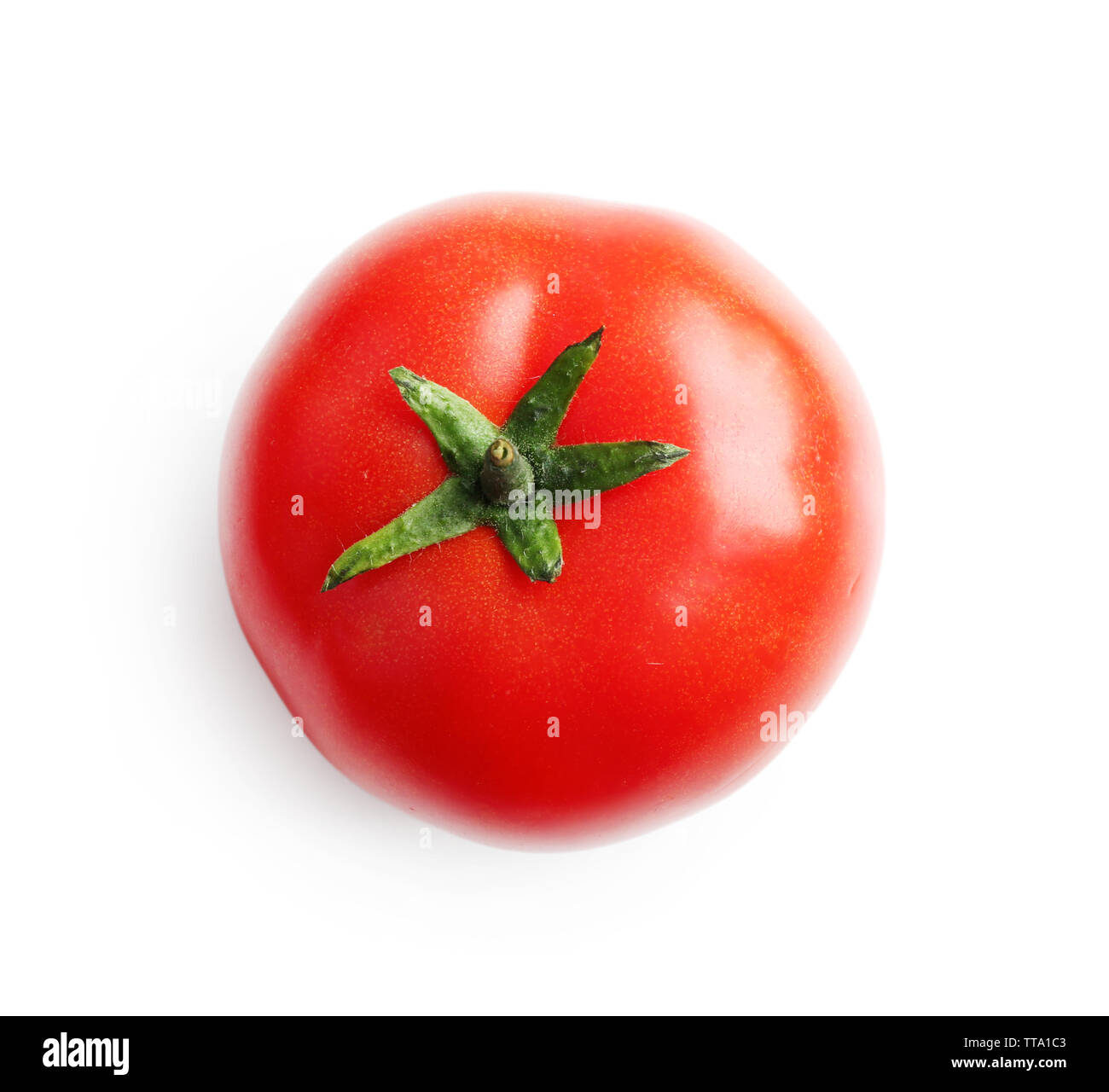 Single fresh tomato isolated on white Stock Photo - Alamy