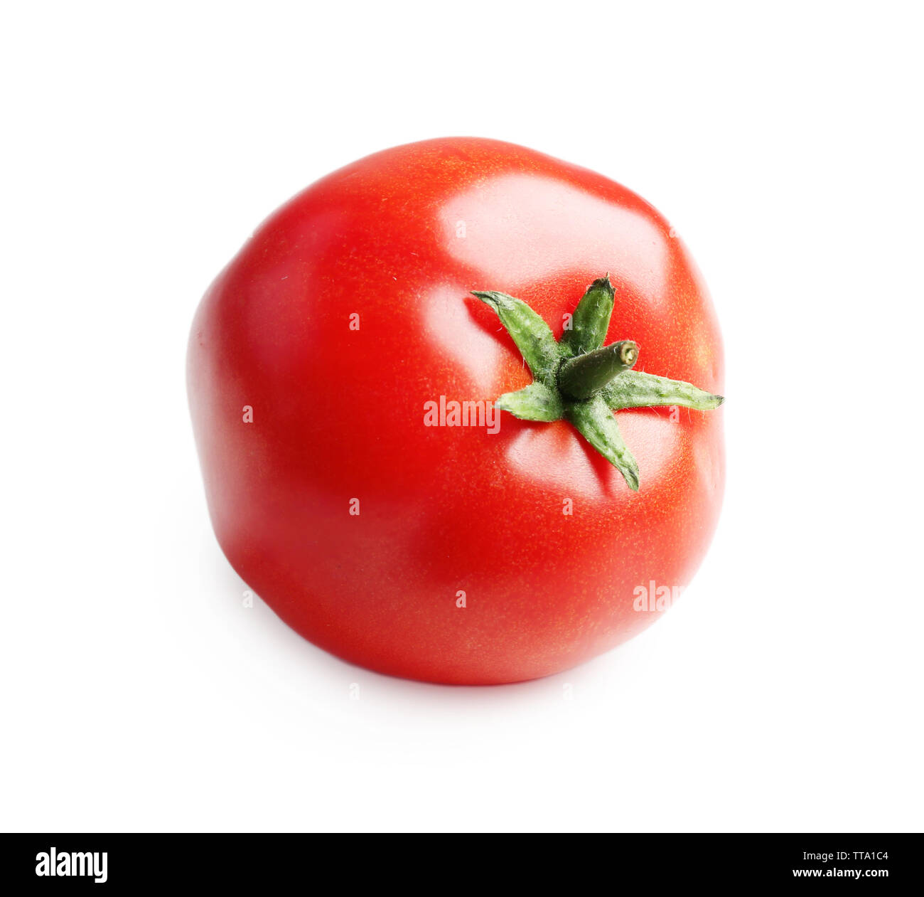 Single fresh tomato isolated on white Stock Photo - Alamy