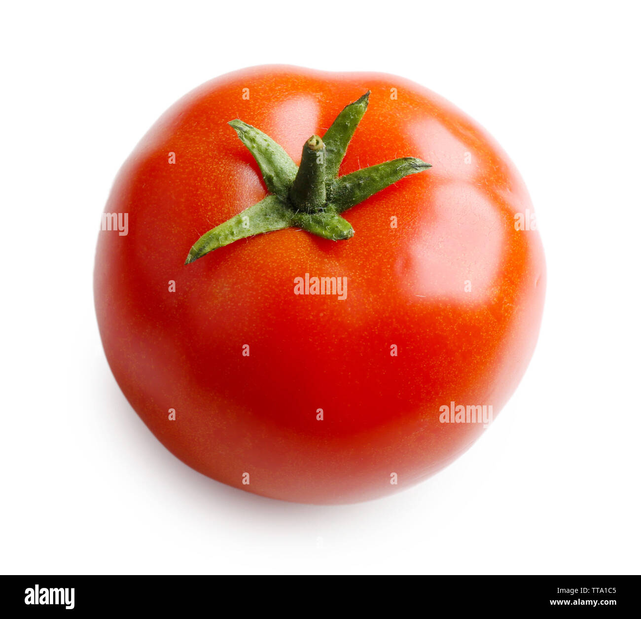 Single fresh tomato isolated on white Stock Photo - Alamy
