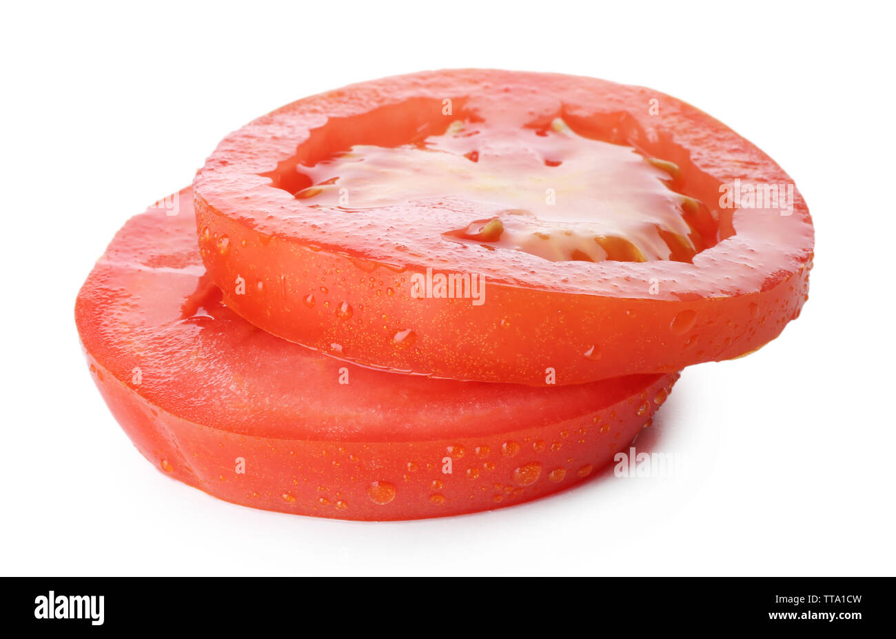 Sliced cherry tomato isolated on white Stock Photo - Alamy
