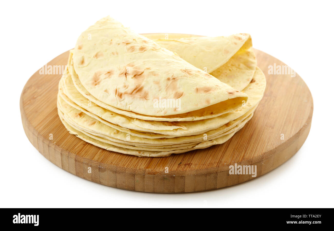 Flour tortillas isolated on white Stock Photo - Alamy
