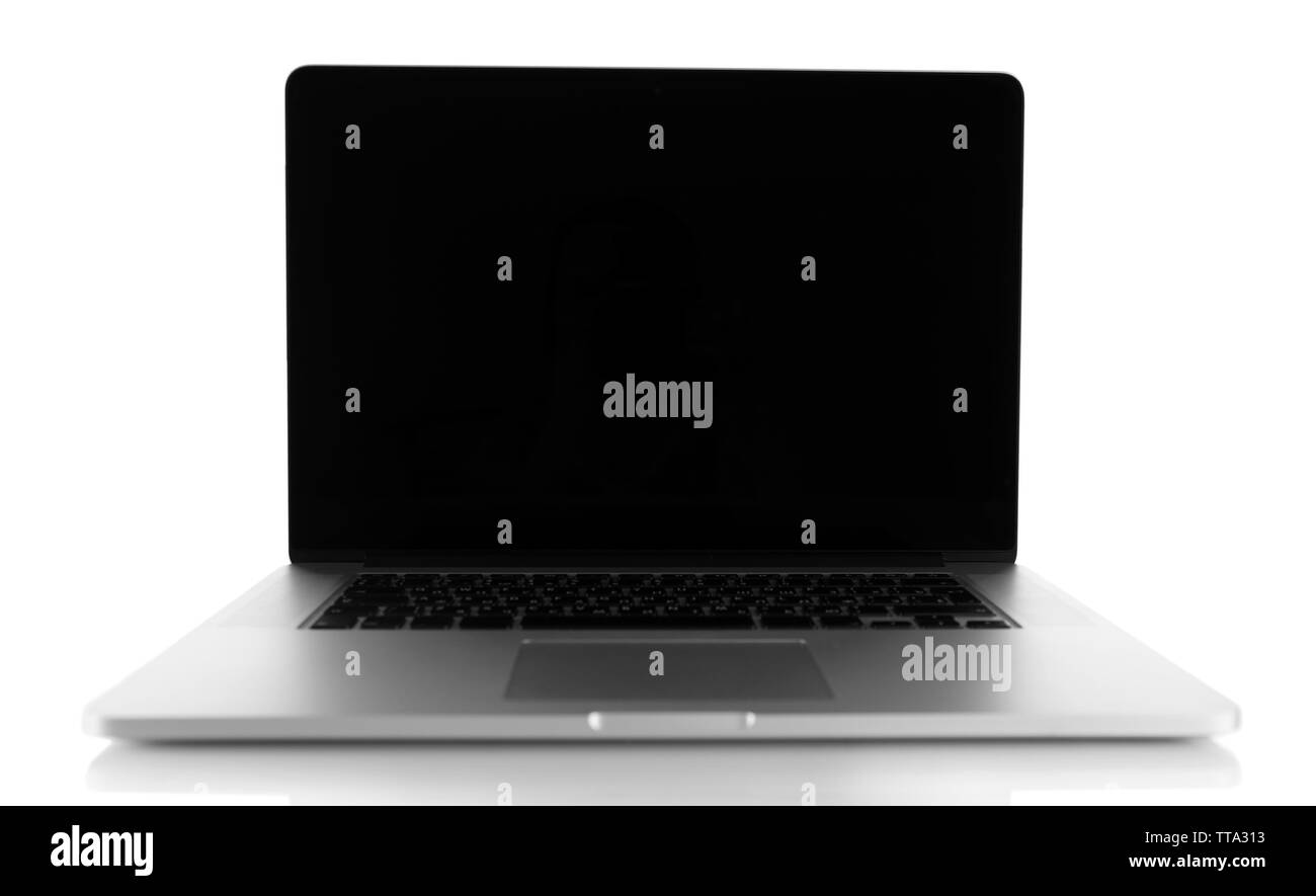 Laptop isolated on white Stock Photo - Alamy