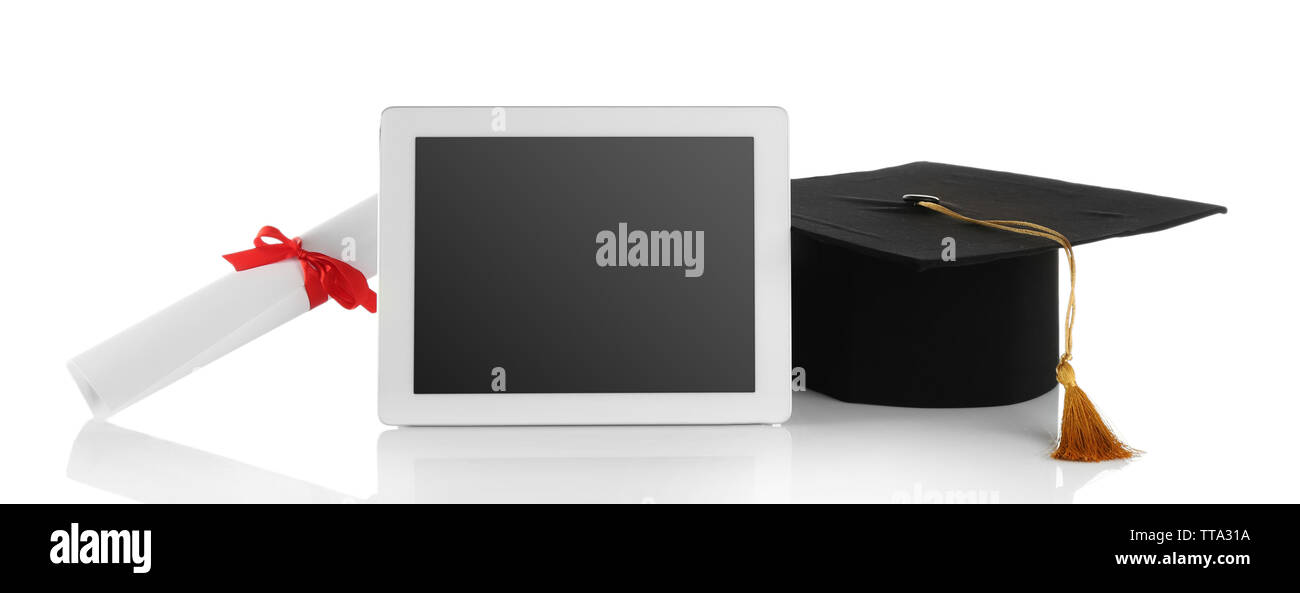 Tablet graduation hat diploma hi-res stock photography and images - Alamy