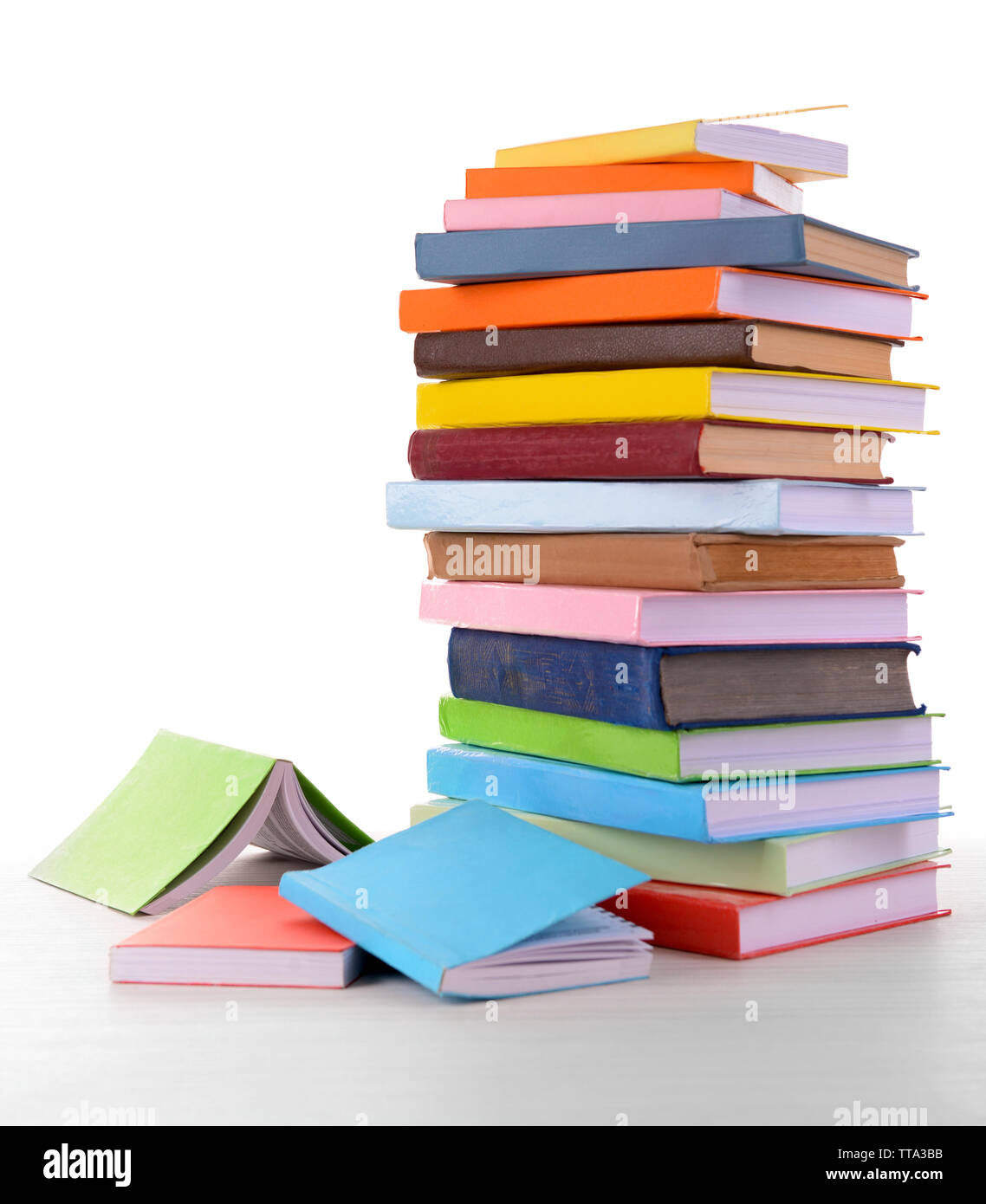 Heap of books isolated on white Stock Photo - Alamy
