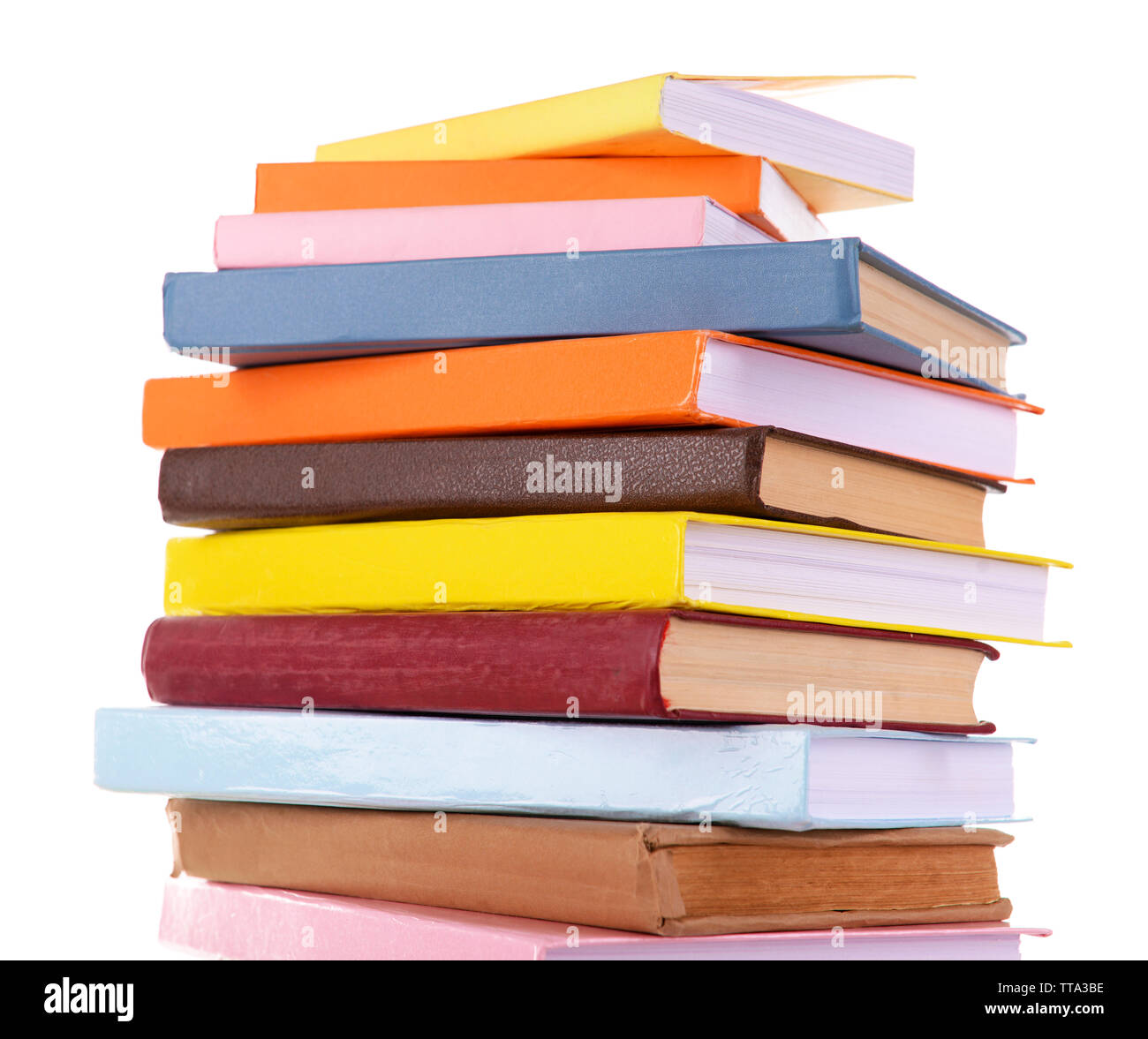 Heap of books isolated on white Stock Photo - Alamy