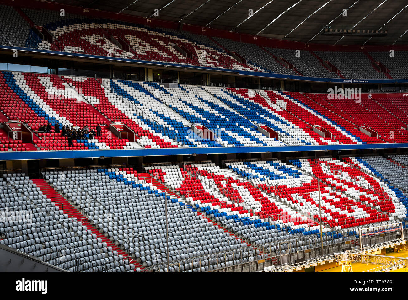 MUNICH, GERMANY - NOVEMBER 25, 2018 : The interior of the home stadium ...