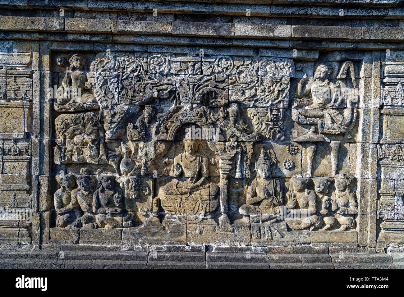 Borobudur, Central Java, Indonesia. 7th May, 2019. Relief panel of 9th ...