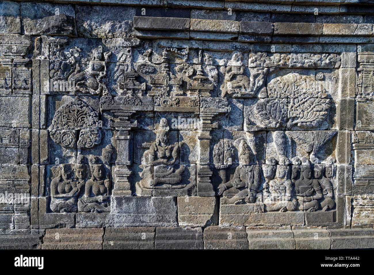 Borobudur, Central Java, Indonesia. 7th May, 2019. Relief panel of 9th ...